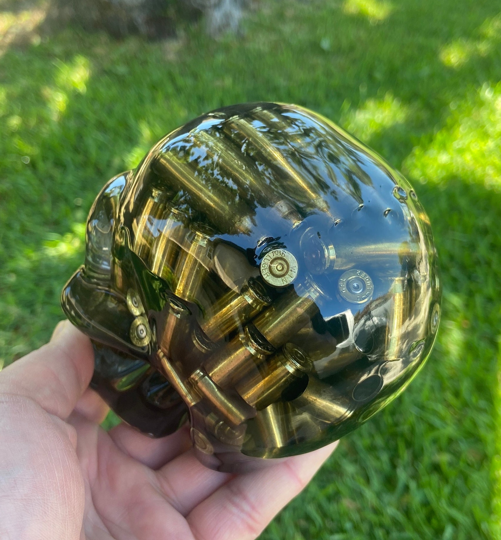 Large Epoxy Resin Bullet Skull | Gift for Him | Skull Decoration | Desk ...