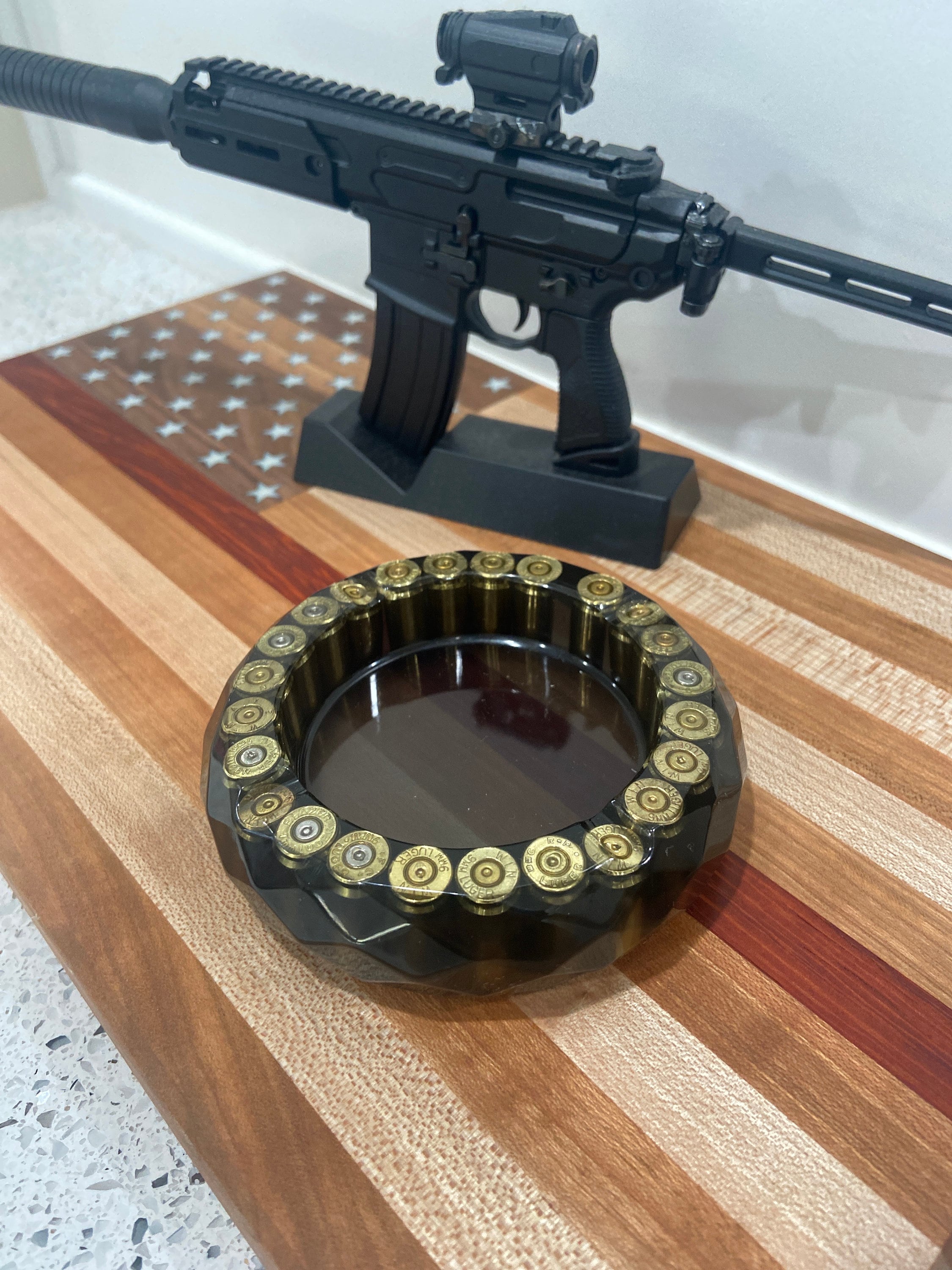 Epoxy Ashtray With Bullet Casings | Handmade Octagon Decor - Etsy