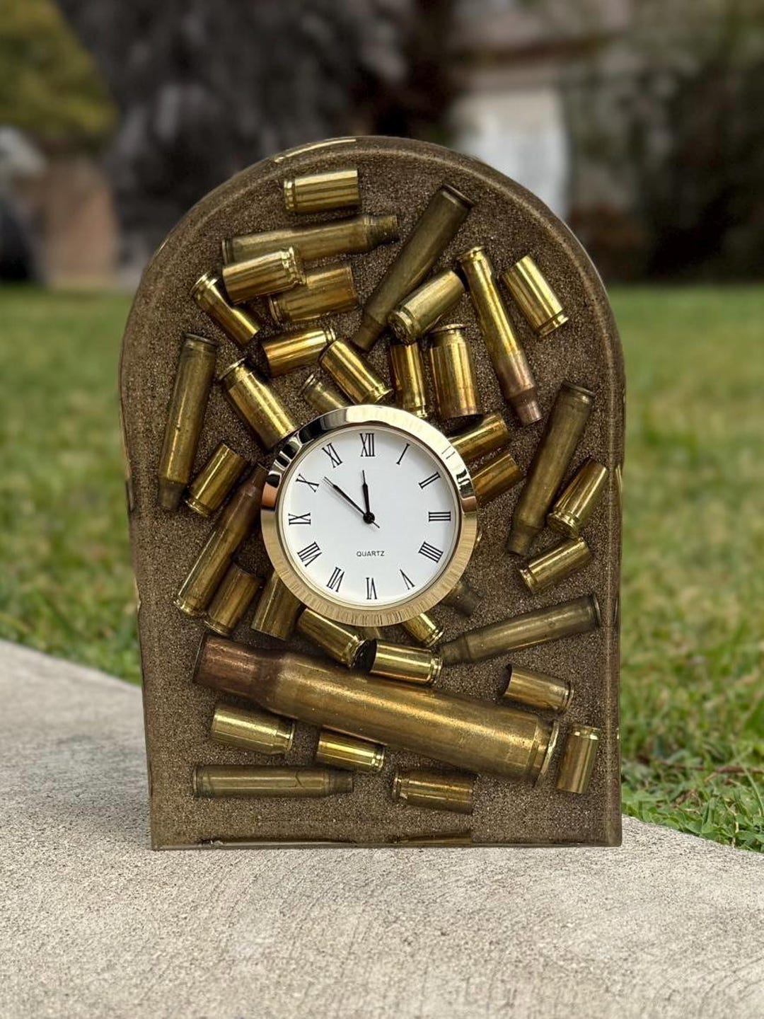 Unique Epoxy Hexagon Ammo Brass Desk Clock | Christmas | Anniversary ...