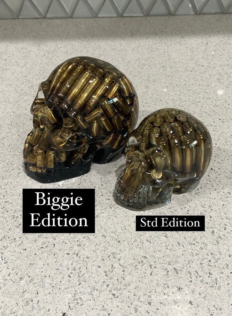 Large Epoxy Resin Bullet Skull | Gift for Him | Skull Decoration | Desk ...