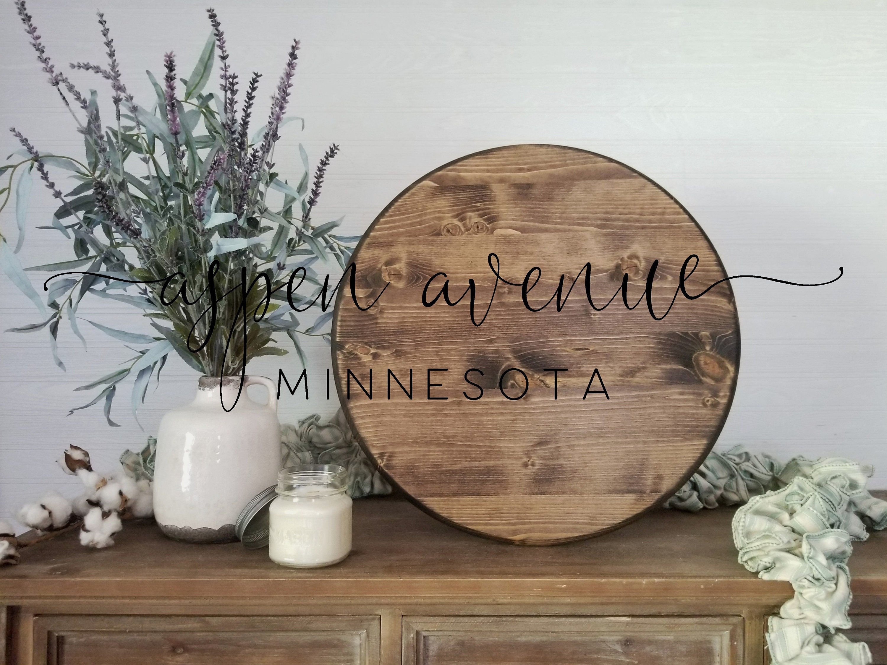 Gray Circle Wood Sign Product Mockup Styled Stock Image Modern ...