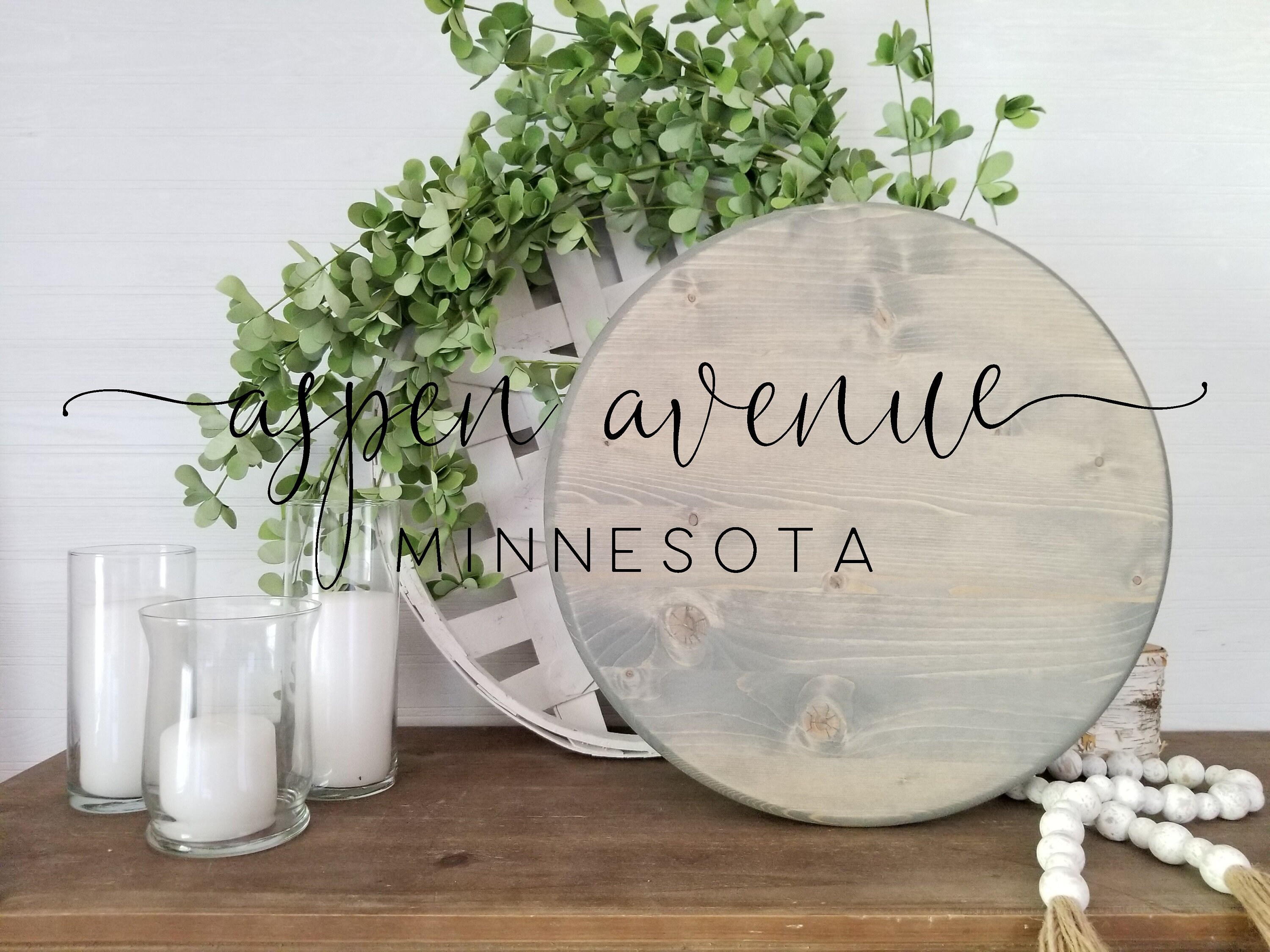 Gray Circle Wood Sign Product Mockup Styled Stock Image Modern ...