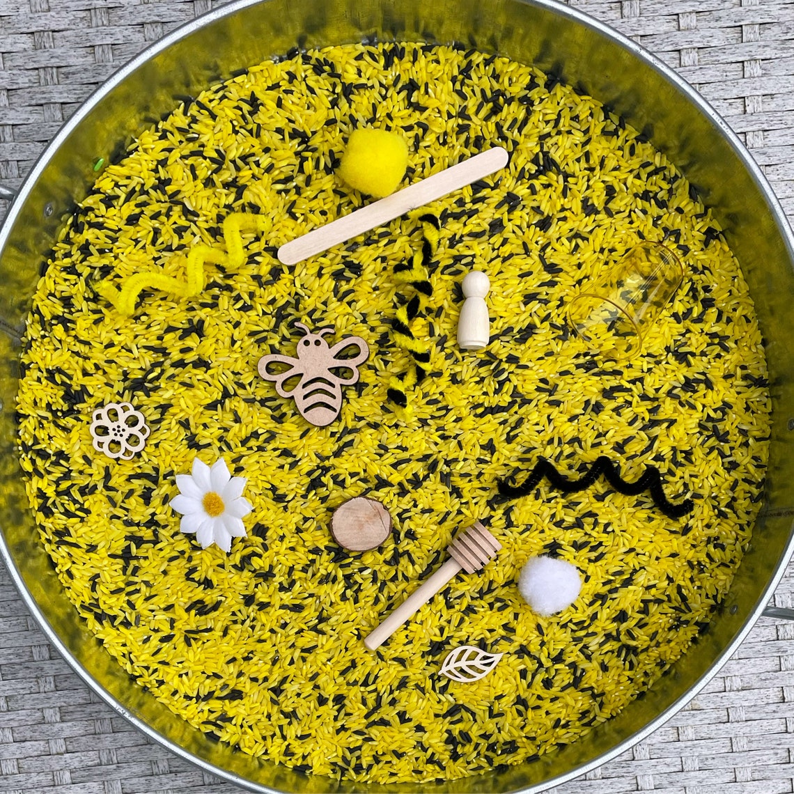 Bumble bee sensory rice kit sensory bin dyed rice base | Etsy