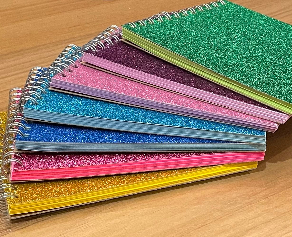 Glitter Spiral Notebooks 5.5x4.25 by RLM Design Summer Camp, Party ...