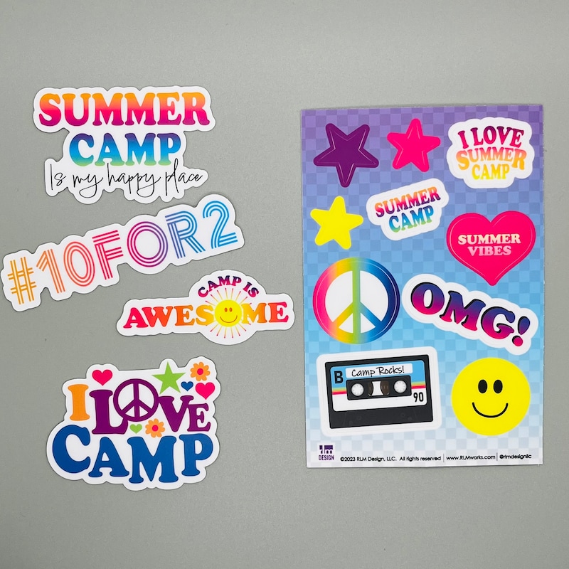 Camp Stickers - Etsy