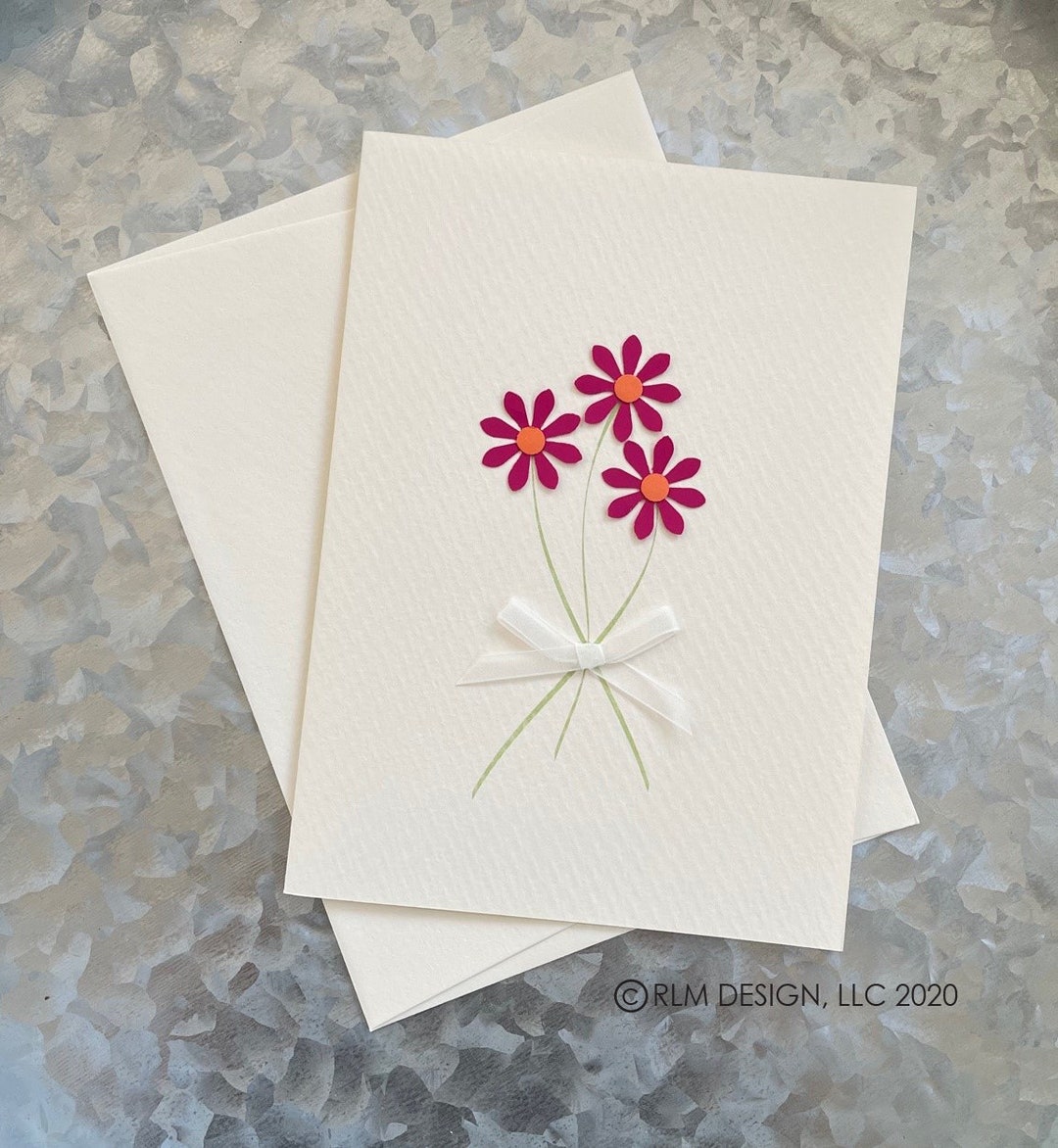 Hand Embellished Flower Bouquet Note Cards - 5x7 Assorted Colors - Etsy