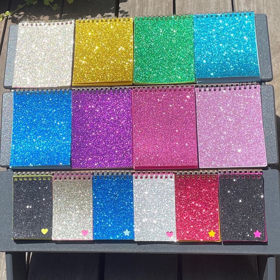 Glitter Spiral Notebooks (5.5”x4.25”) - by RLM Design - Summer Camp ...
