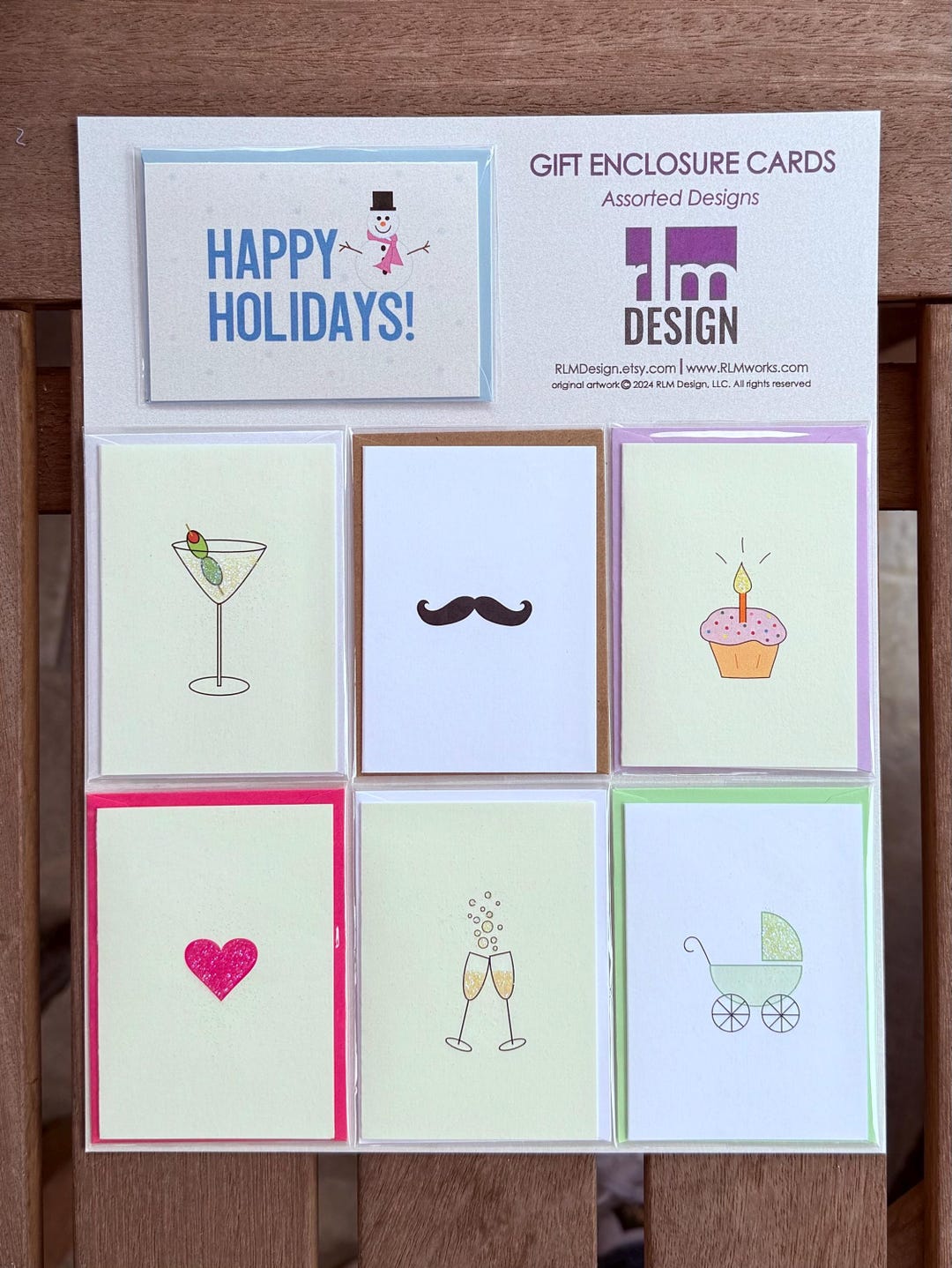 Mini Folded Card Sets (assorted) - by RLM Design, LLC - Set of 7 ...