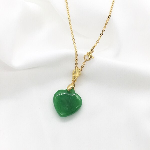 Jade Heart Pendant - Etsy Jade Heart Pendant - Etsy
