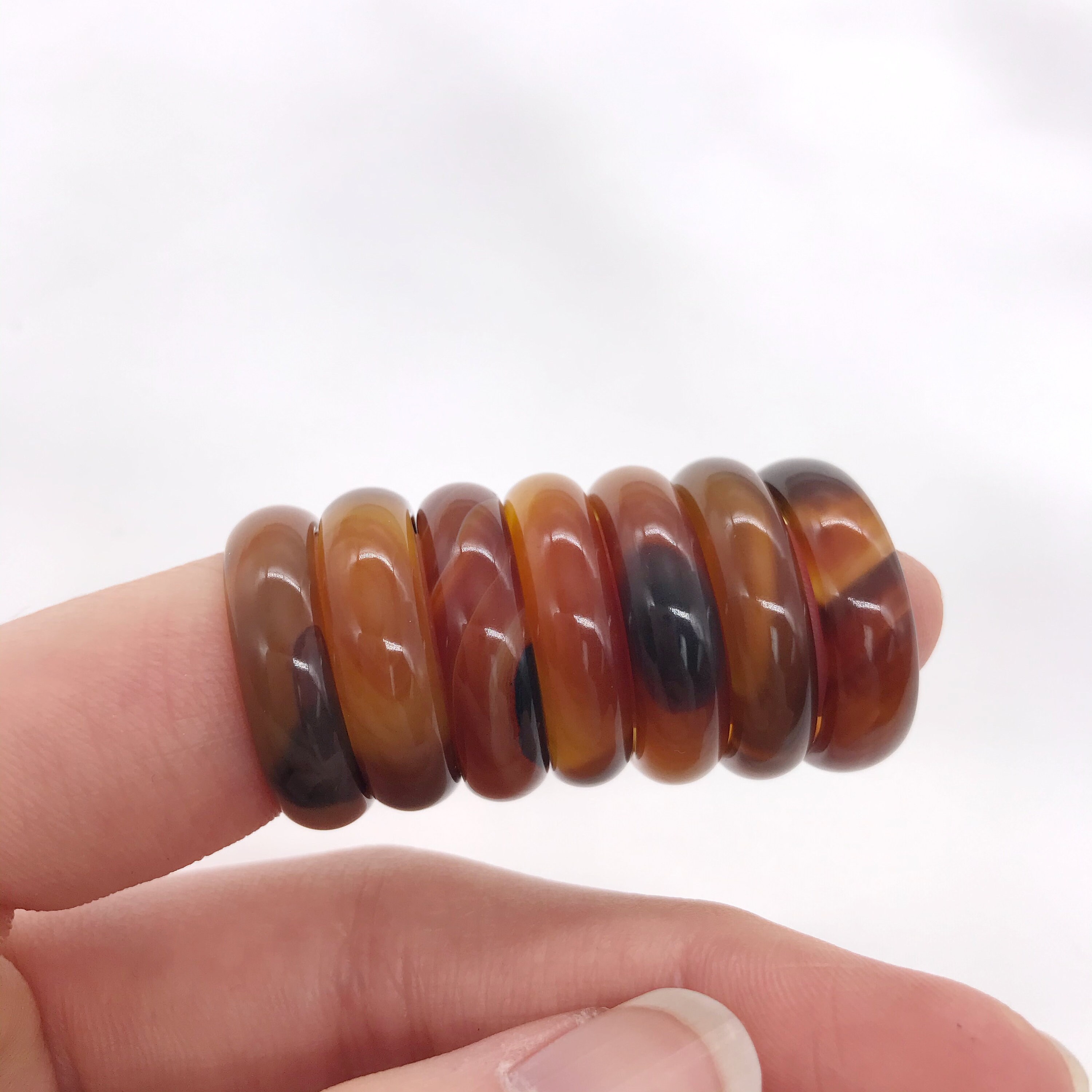 6mm Genuine Brown agate solid band ring Gemstone Agate Ring | Etsy