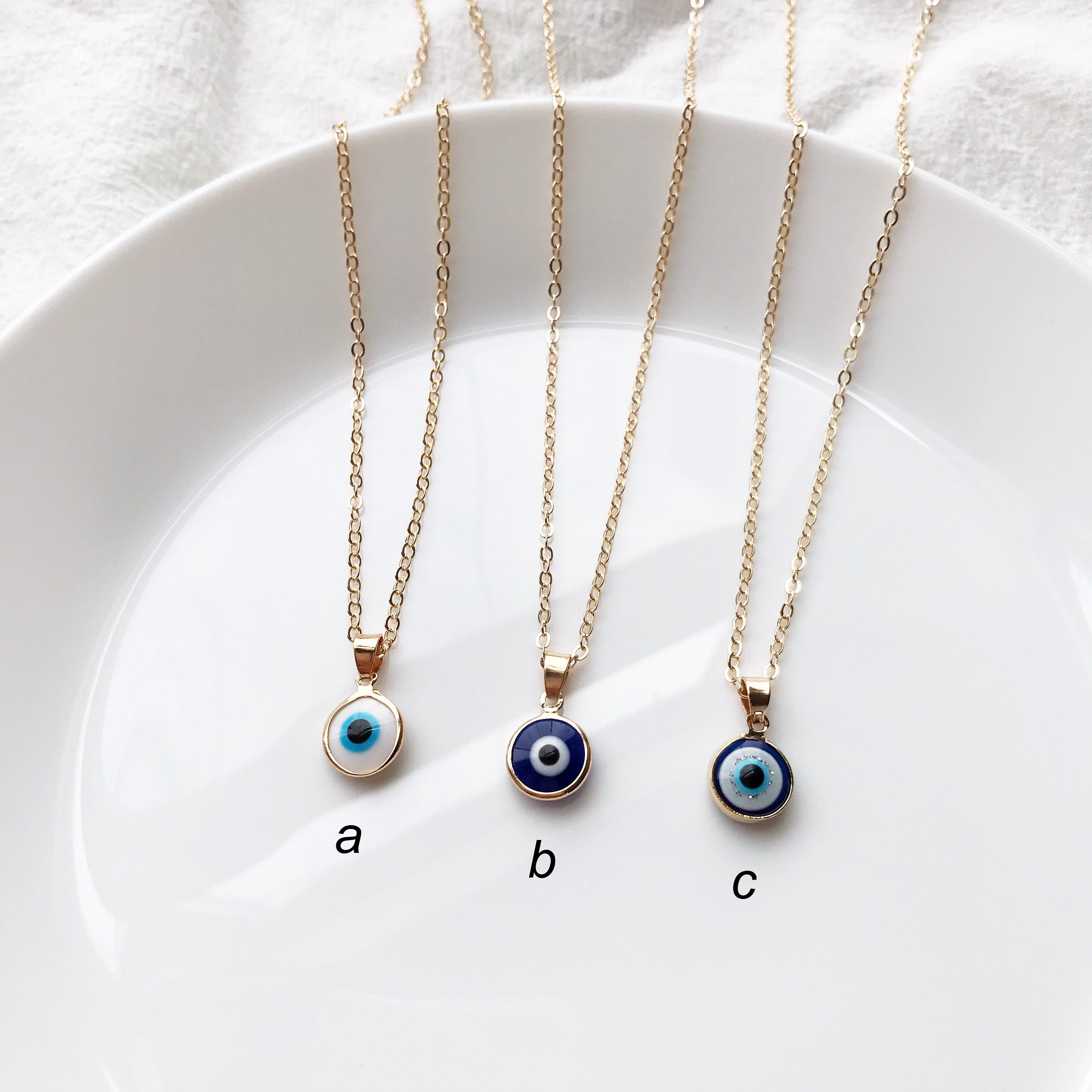 Evil Eye Amulet Pendant Necklace Gold Plated Evil Eye | Etsy