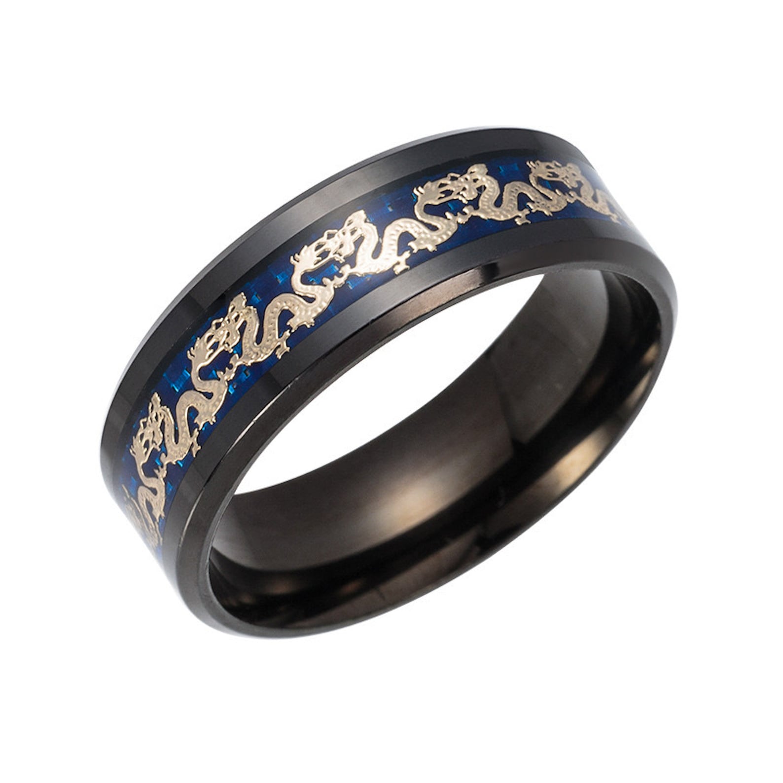 Blue Tone Dragon Stainless Steel Band Rings for Men/ Women/ - Etsy