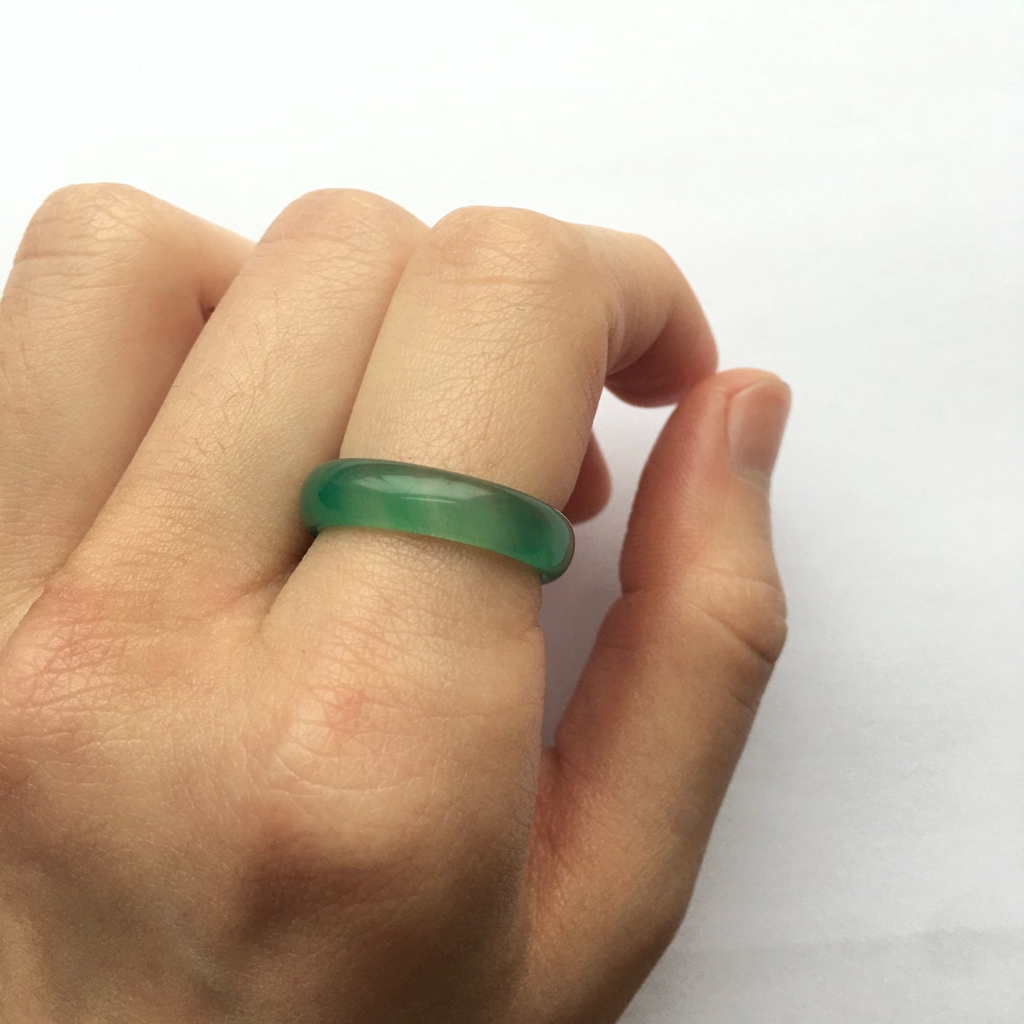 Special Sale Genuine Ice Jade Band Ring | Etsy