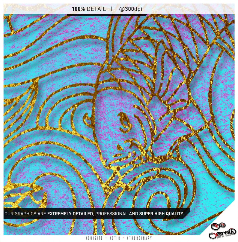 Gold Foil KOI FISH Art 004 8 ULTRA Hires Digital Papers - Etsy