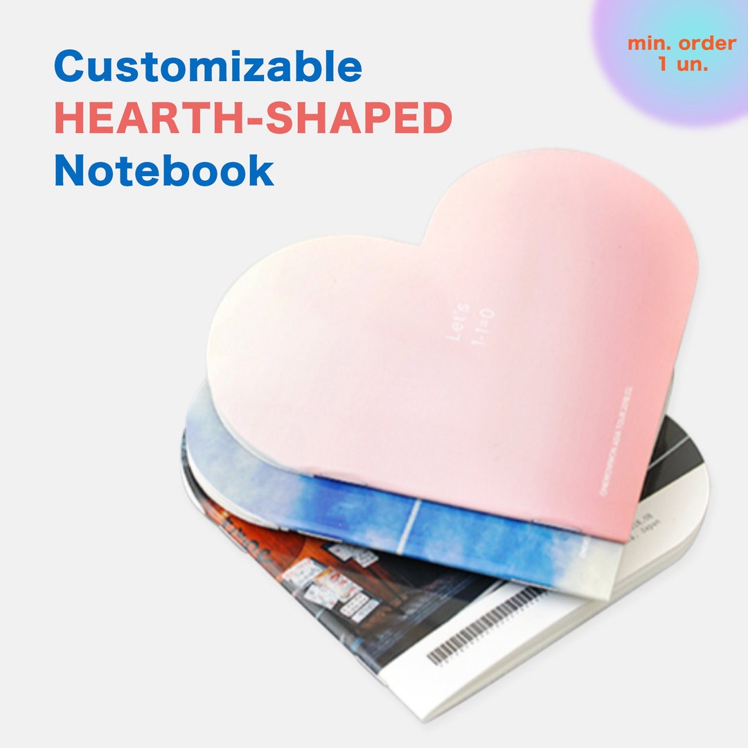Custom Heart Shaped Notebook. Perfect for Brand and Custom Promotional ...