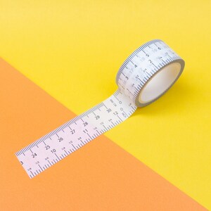 Bundle of Centimeters and Inches Measuring Washi Tape - Dual-measure Monochrome Craft and Sewing ...