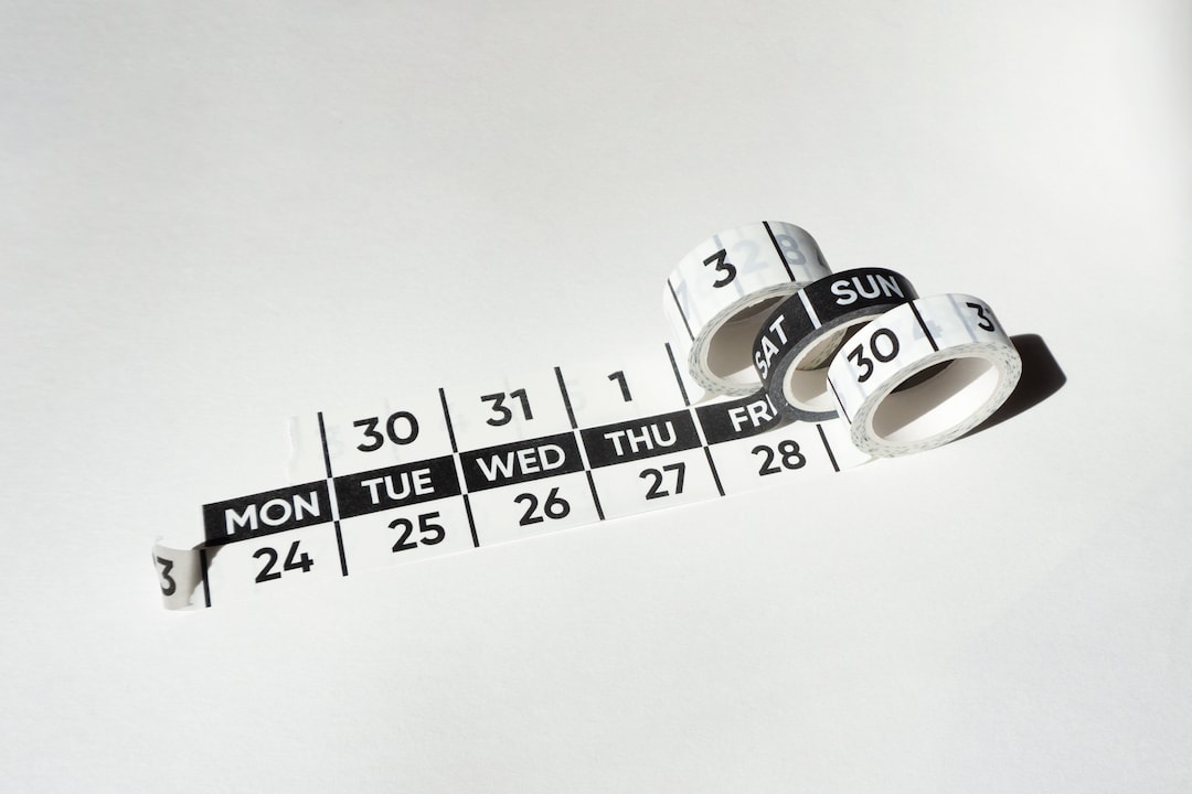Calendar Washi Tape Set: Days, Months, Numbers - 3 Rolls - Etsy