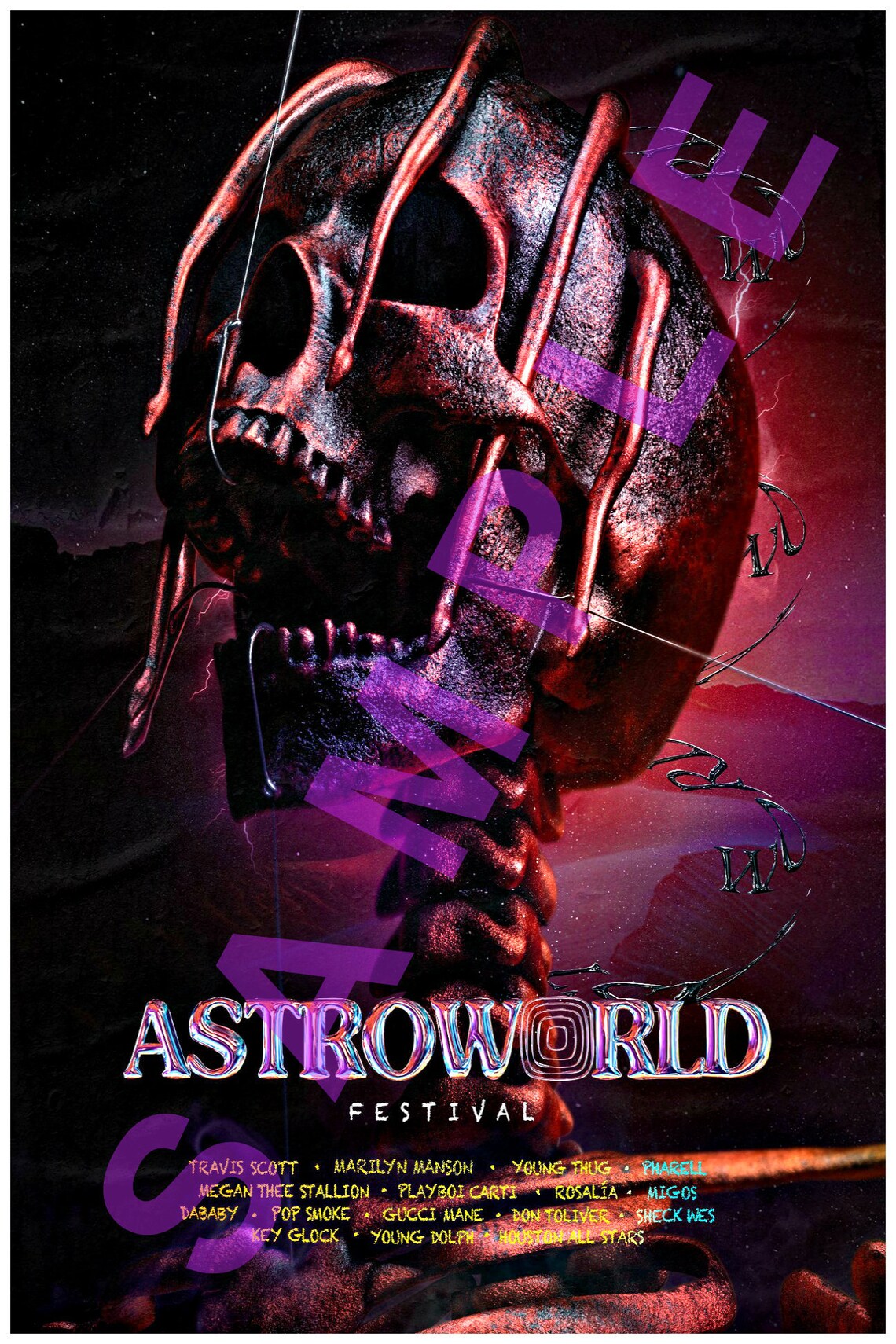 Travis Scott 12x18 Astroworld Festival Concert Poster Houston | Etsy