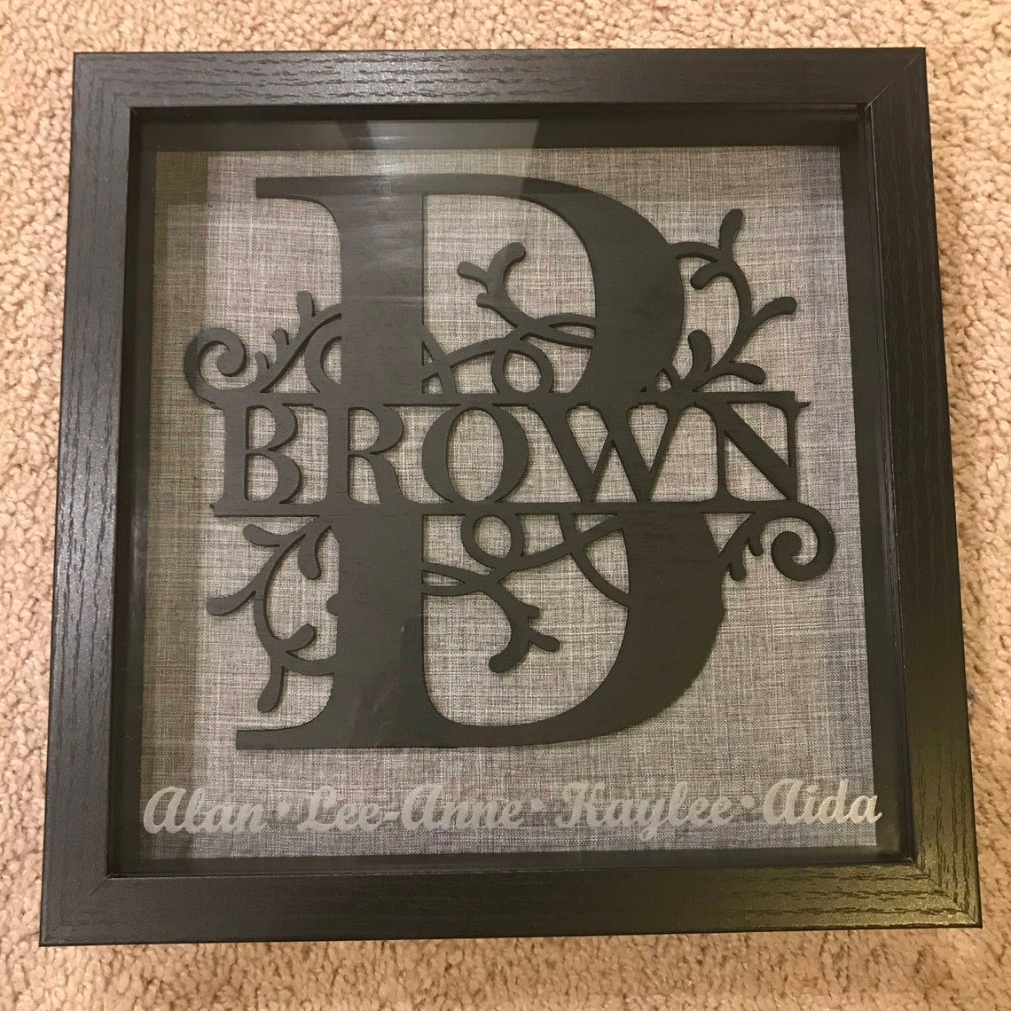 Custom Made Laser Cut and Engraved Shadow Box Personalized Family Tree ...