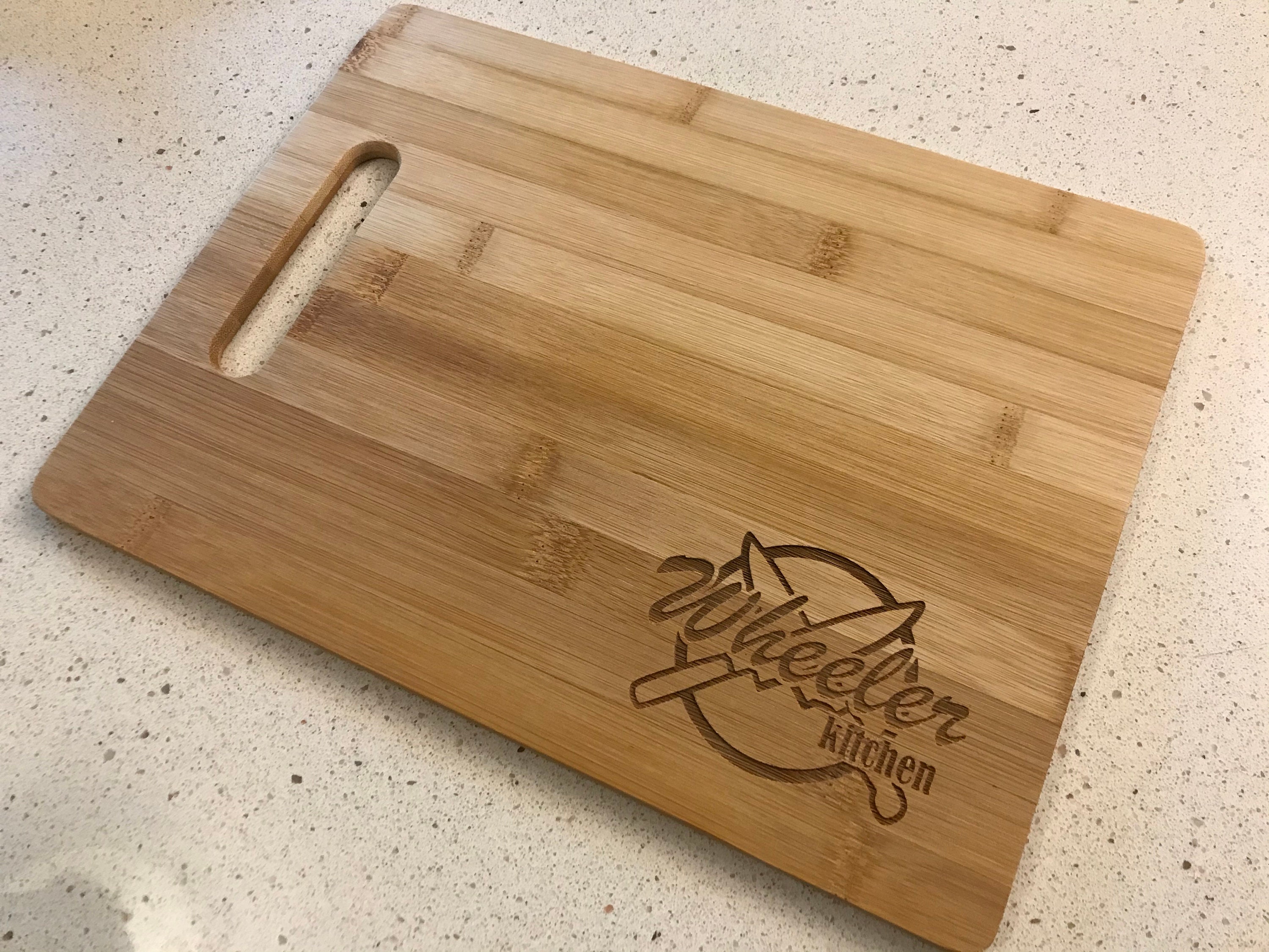 Custom Laser Cut Personalized Family Name Bamboo Cutting Board | Etsy