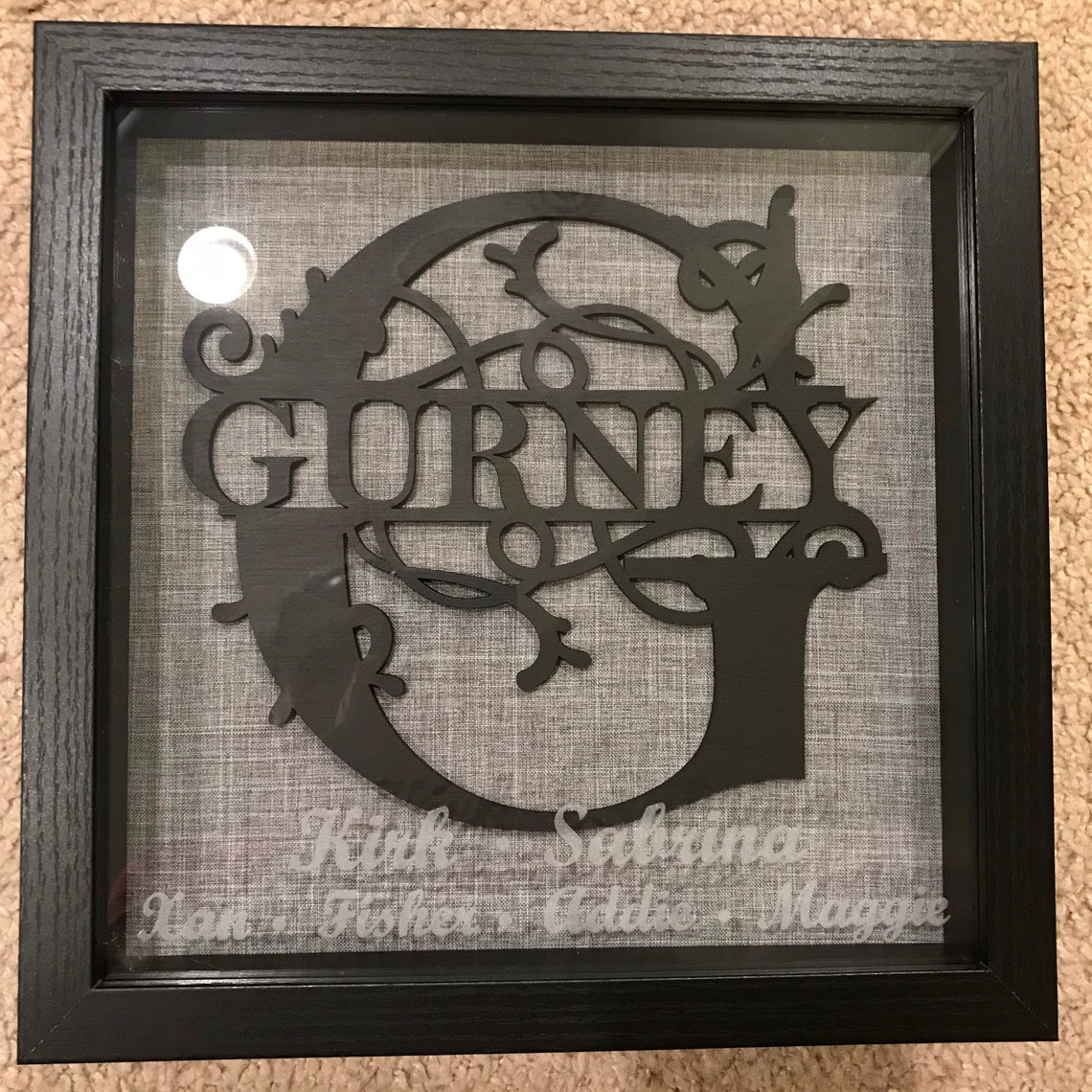 Custom Made Laser Cut and Engraved Shadow Box Personalized Family Tree ...
