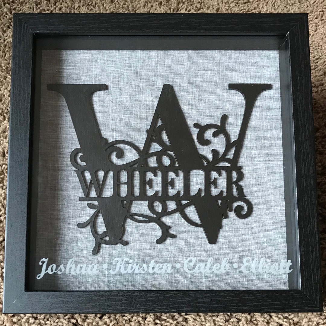 Custom Made Laser Cut and Engraved Shadow Box Personalized Family Tree ...