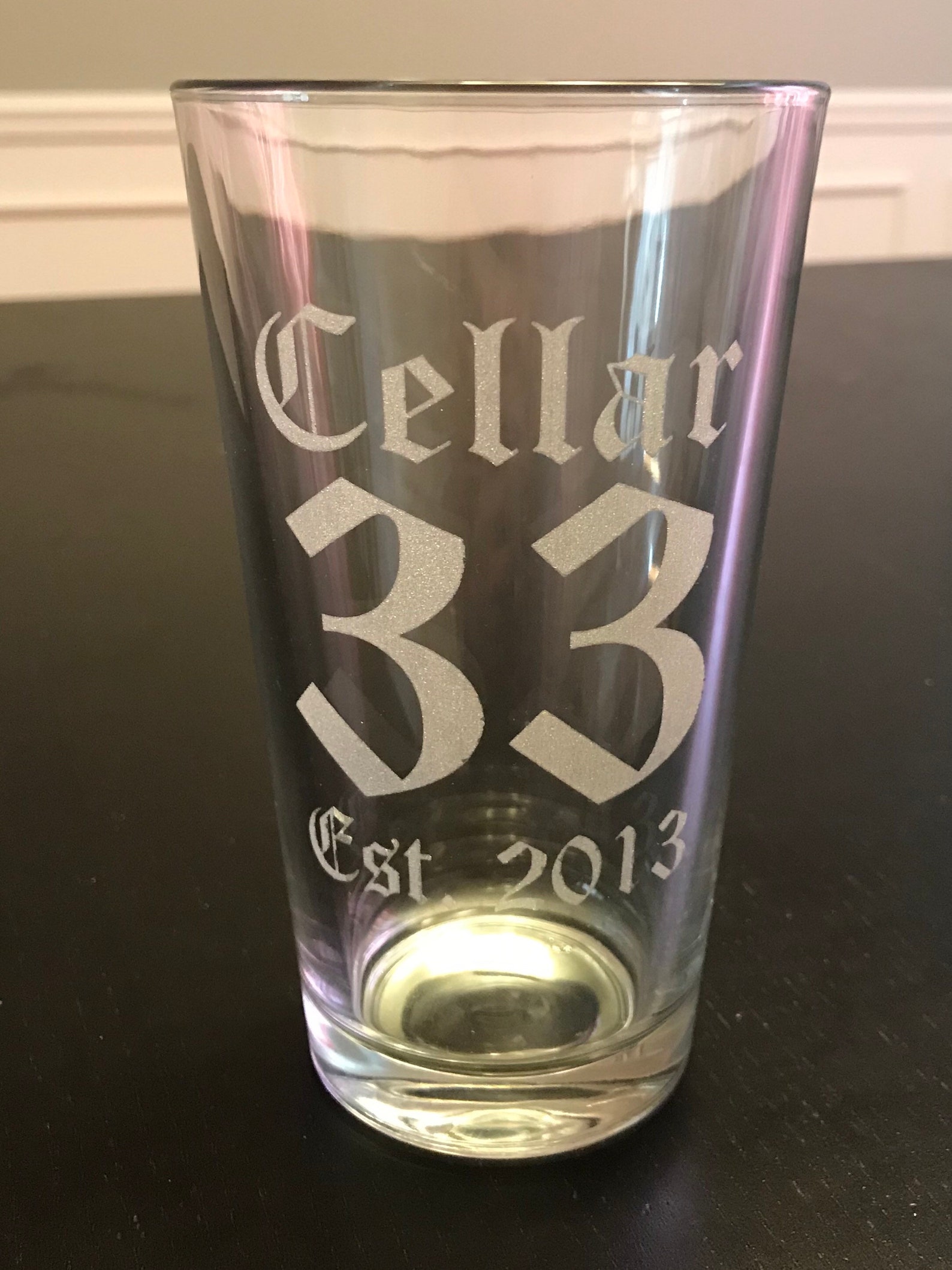 Custom Pint Glass Laser Engraved Personalized With Your Etsy