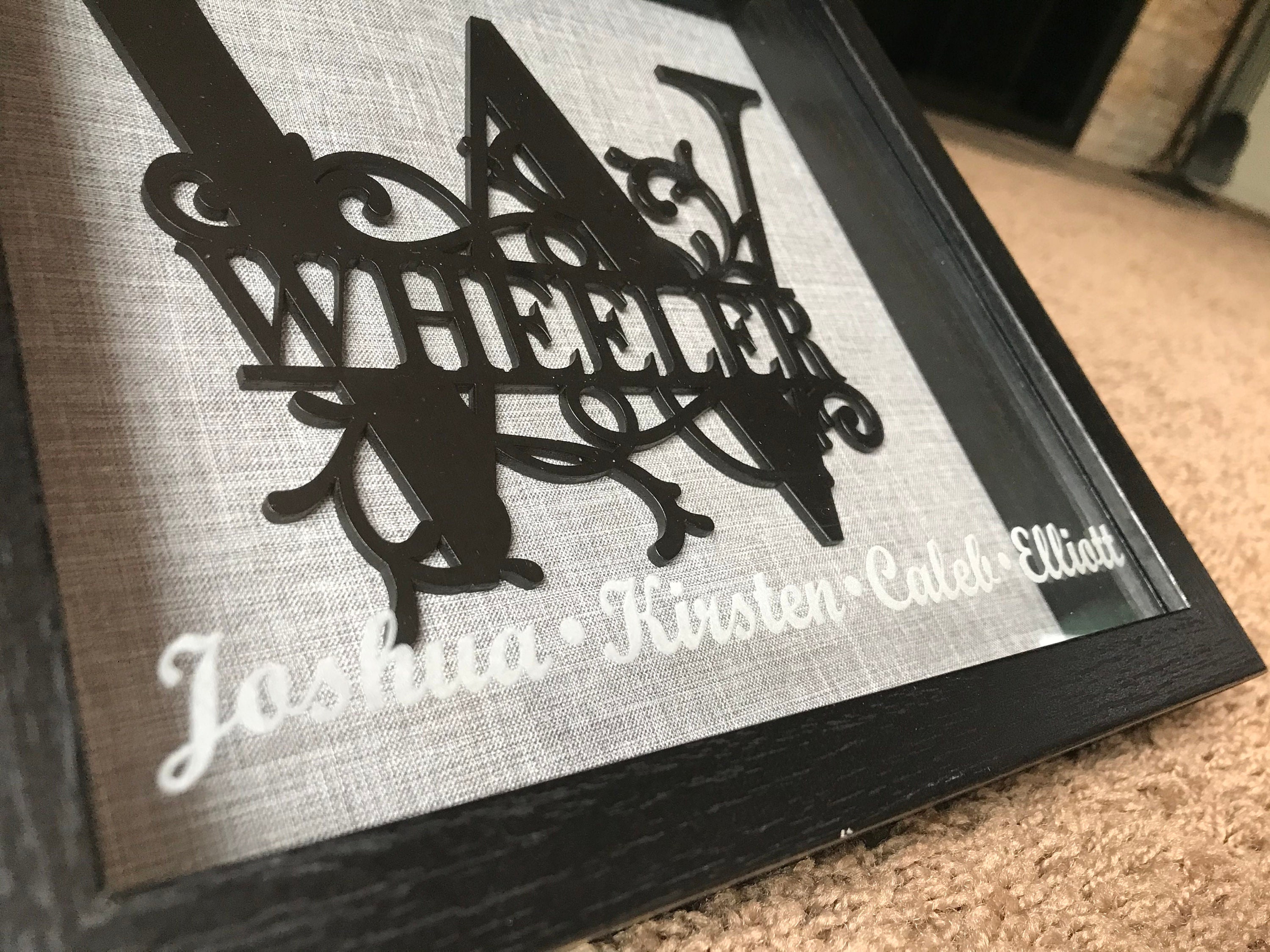 Custom Made Laser Cut and Engraved Shadow Box Personalized Family Tree ...