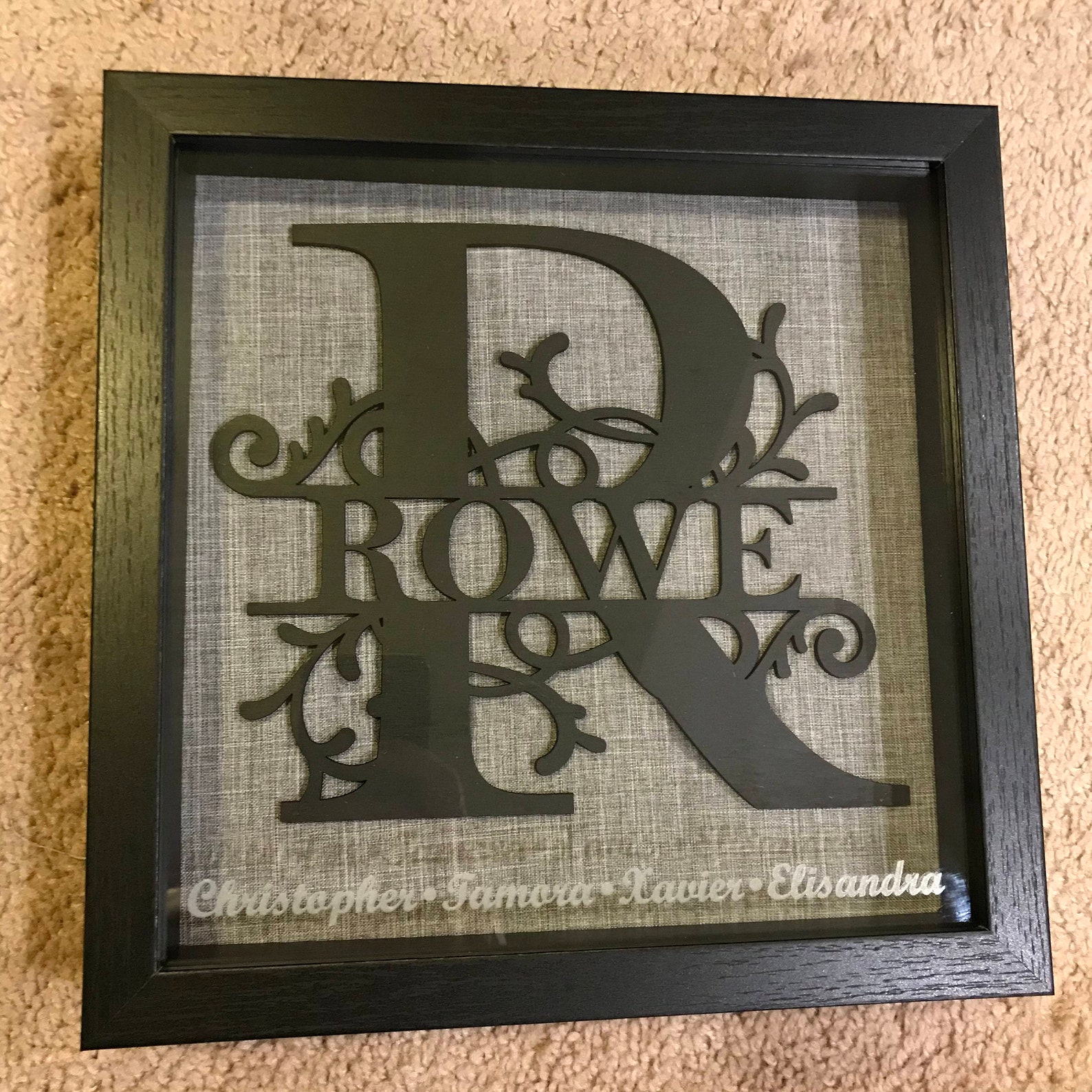 Custom Made Laser Cut and Engraved Shadow Box Personalized Family Tree ...