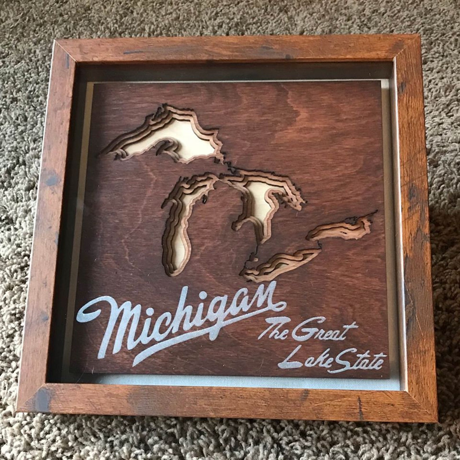Custom laser and hand made Michigan 3D multi layer state map | Etsy