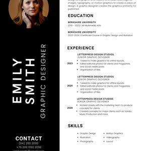 Editable Digital Download Resume Template, Resume Template, Digital ...