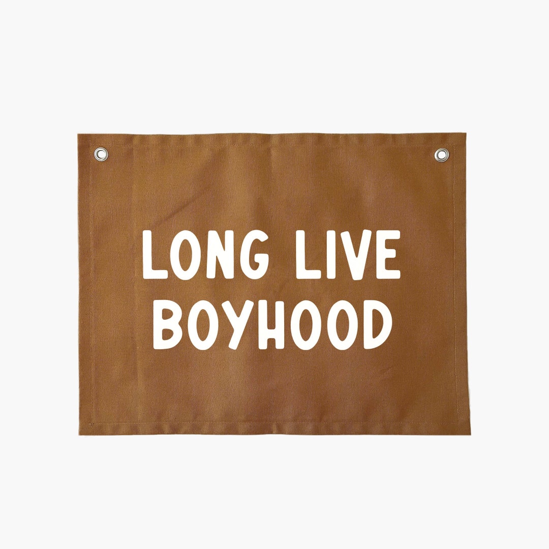 Long Live Boyhood Banner Boys' Nursery Wall Hanging Large Pennant Sign ...