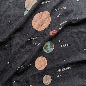 Solar System Cotton Throw Blanket, Space Galaxy Kids Room Decor, Boys ...