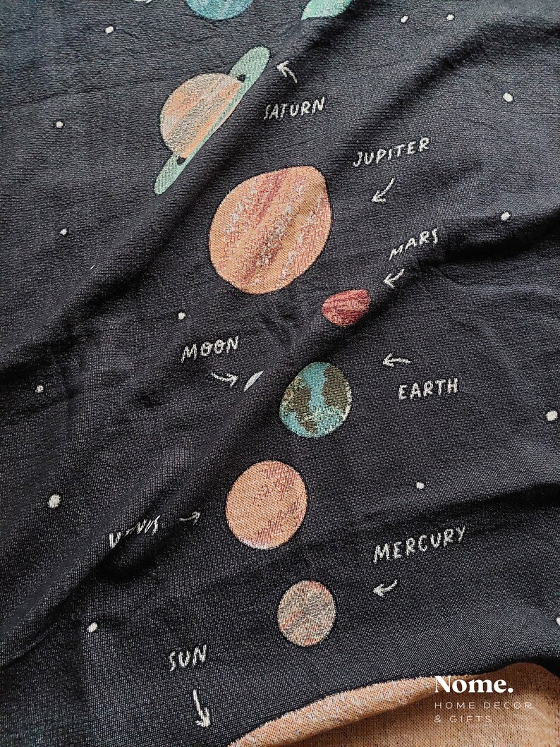 Solar System Cotton Throw Blanket Space Galaxy Kids Room - Etsy