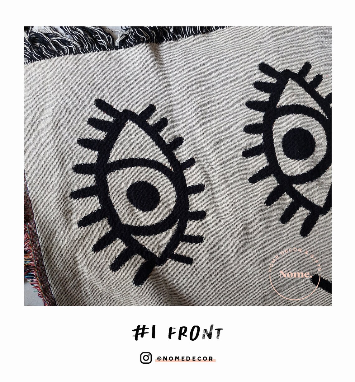 Large Woven Throw Blanket Evil Eye Throw Blanket Bohemian | Etsy