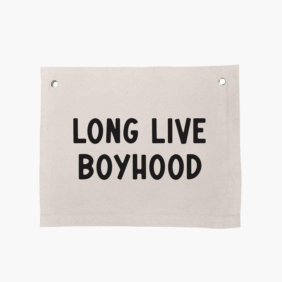 Long Live Boyhood Banner - Boys' Nursery Wall Hanging - Large Pennant ...