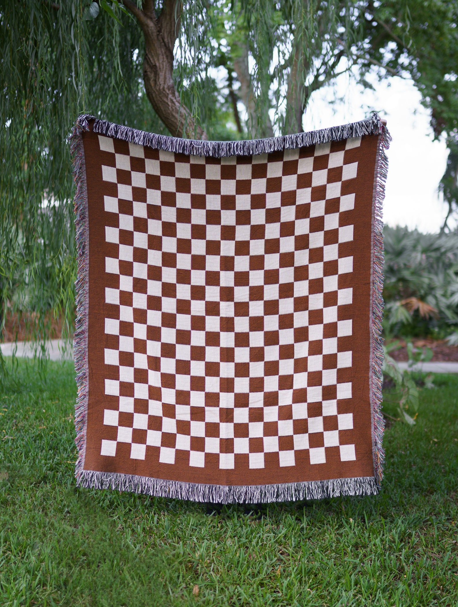 Checkered Print Cotton Woven Blanket Minimal Home Decor - Etsy