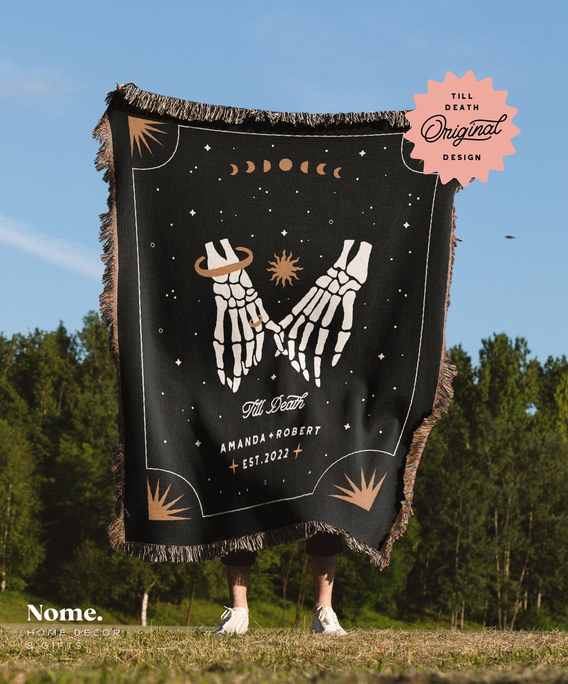 Custom Personalized Skeleton Blanket for Couples Halloween - Etsy