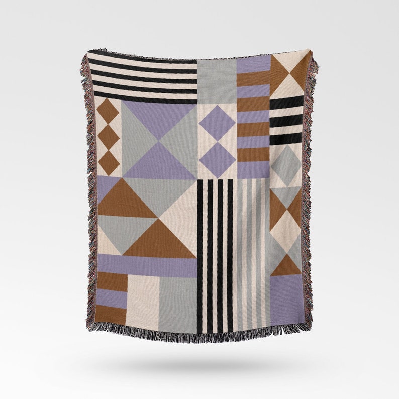 Geometric Minimalist Throw Blanket - Colorful Home Decor - Modern Art ...