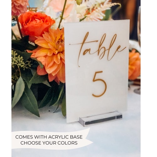 Gold Table Numbers Acrylic Wedding Signs Luxury Decorations - Etsy