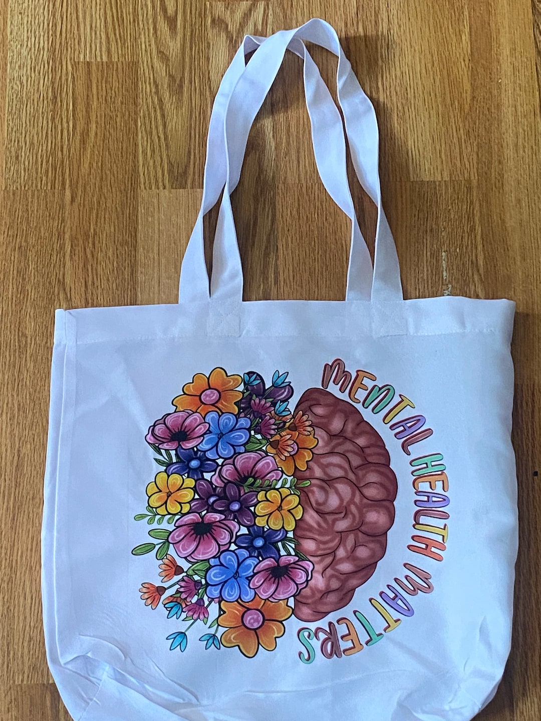 Mental Health Matters Tote Bag, Reusable Tote Bag, Mental Health Brain ...
