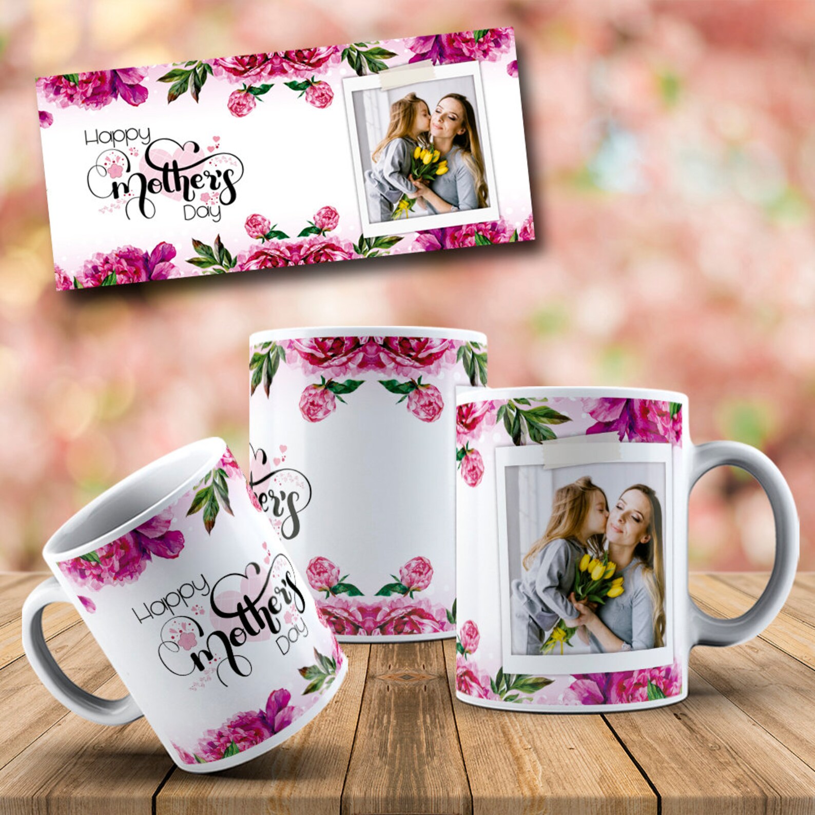 Sublimation Mug Design Mothers Day With Photo MOCKUP FREE Etsy