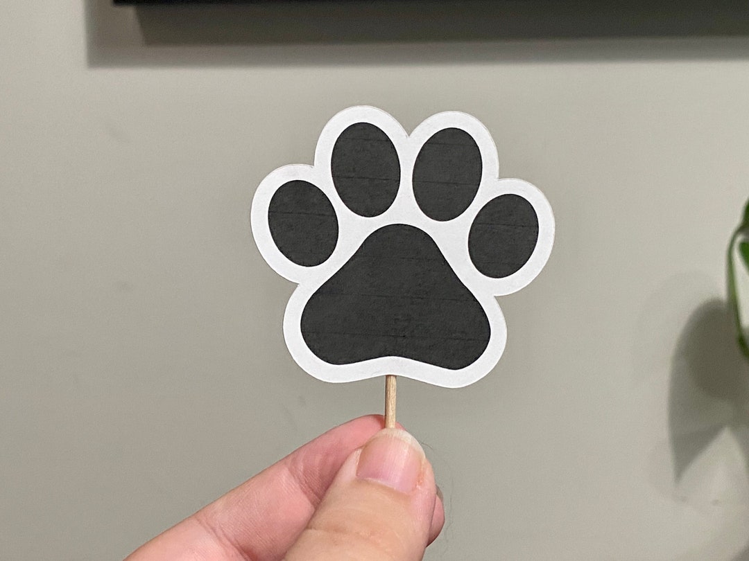 Paw Print Cupcake Toppers - Etsy