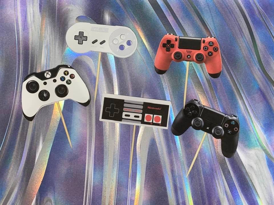Gamer Controller Cupcake Toppers Decorations // Play Station X Box ...