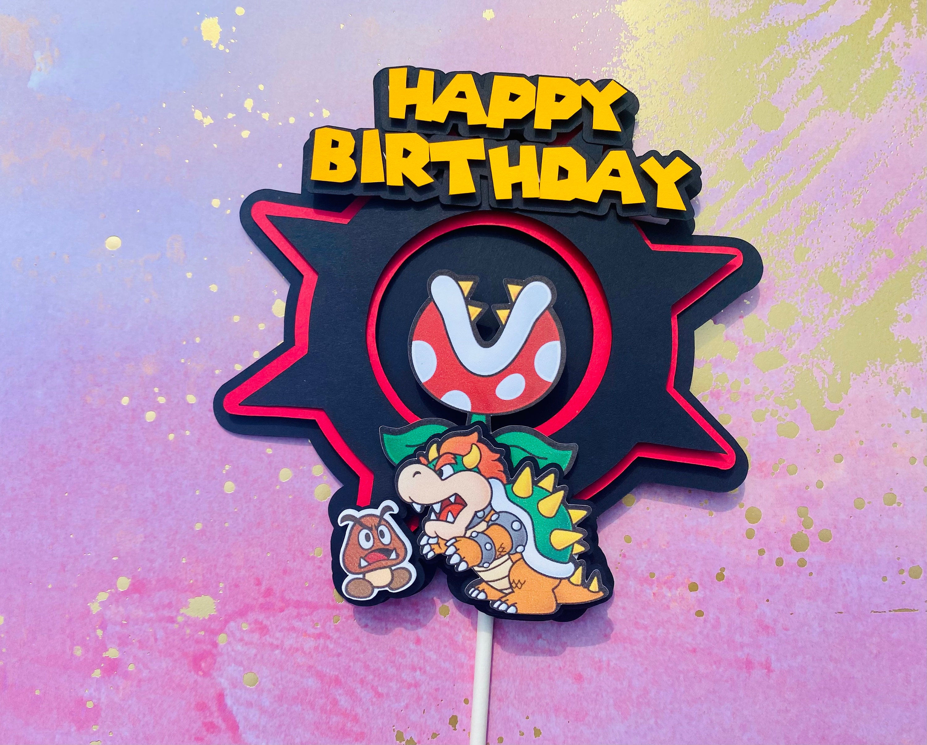 Customizable Bowser Cake Topper // Goomba Super Mario Inspired Cupcake ...