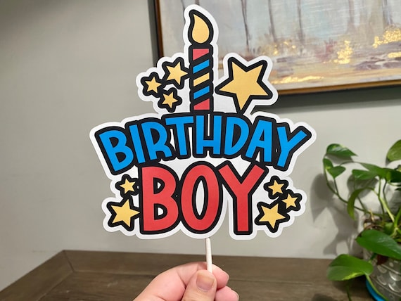 Happy Birthday Boy Cake Topper - Etsy