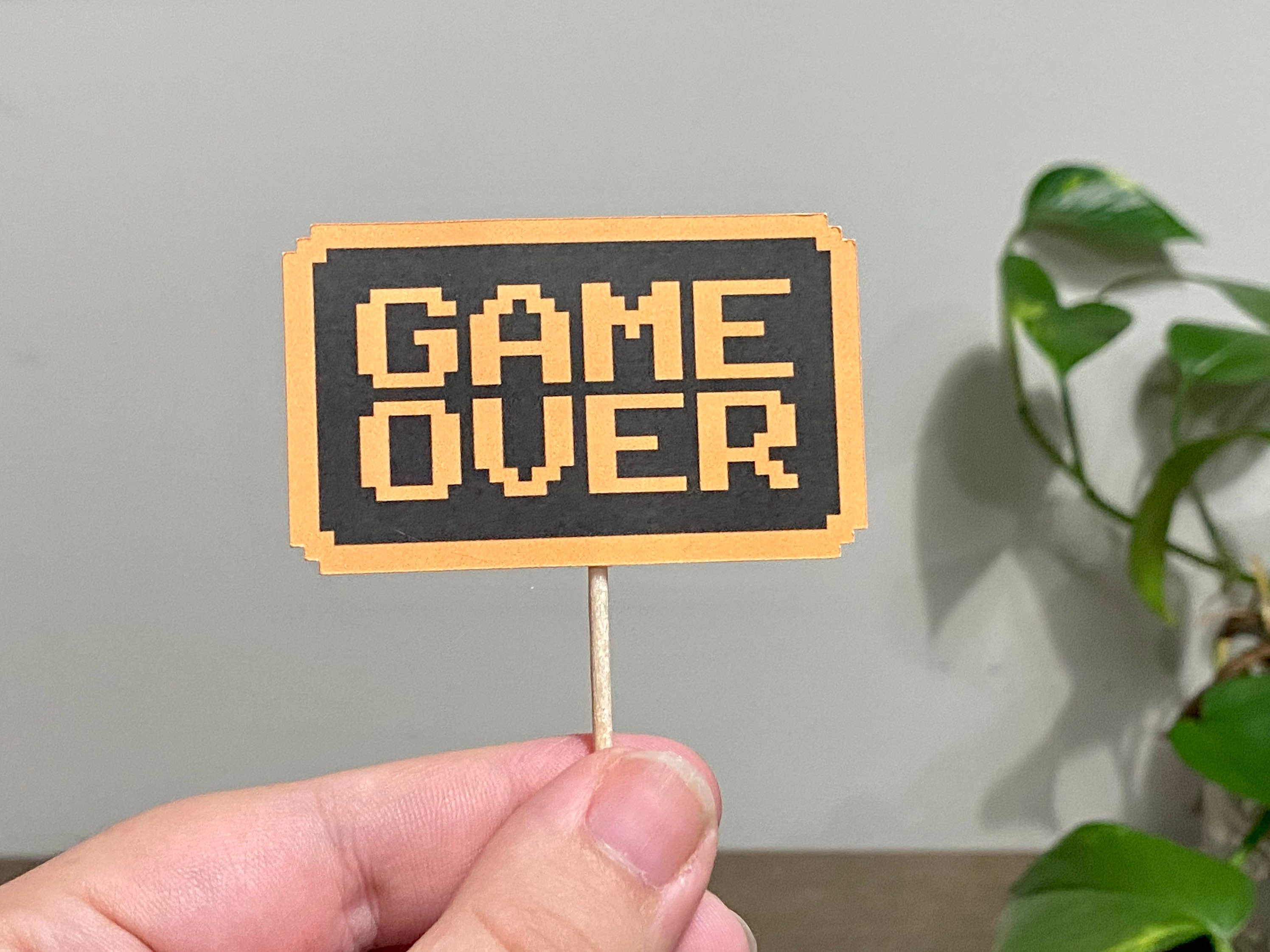 Game Over Cupcake Toppers // Video Game Cake Decoration // Gamer Party ...