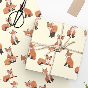 Fox Wrapping Paper Cute Fox Gift Wrap - Etsy