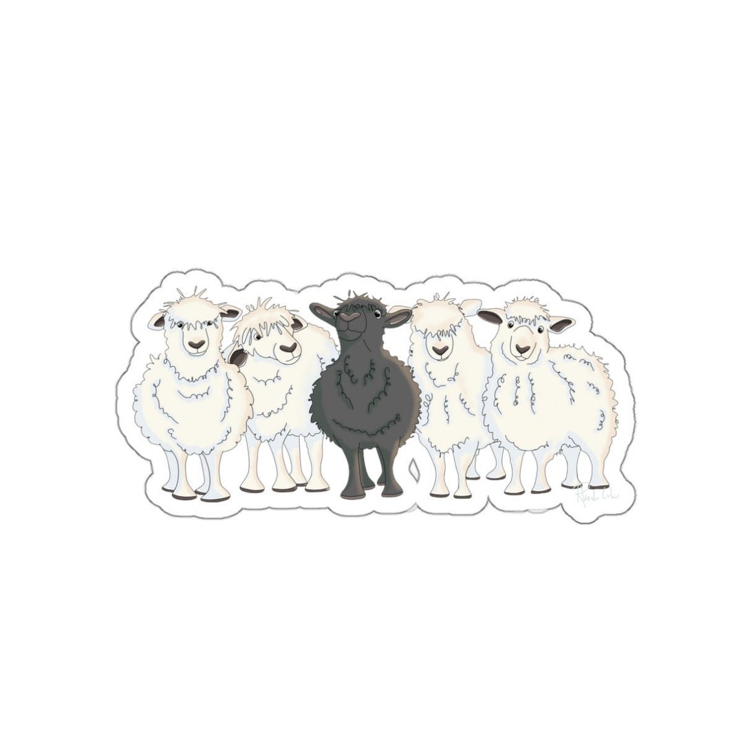 Black Sheep Decal, Vinyl Black Sheep Sticker, Laptop Sticker, Water ...