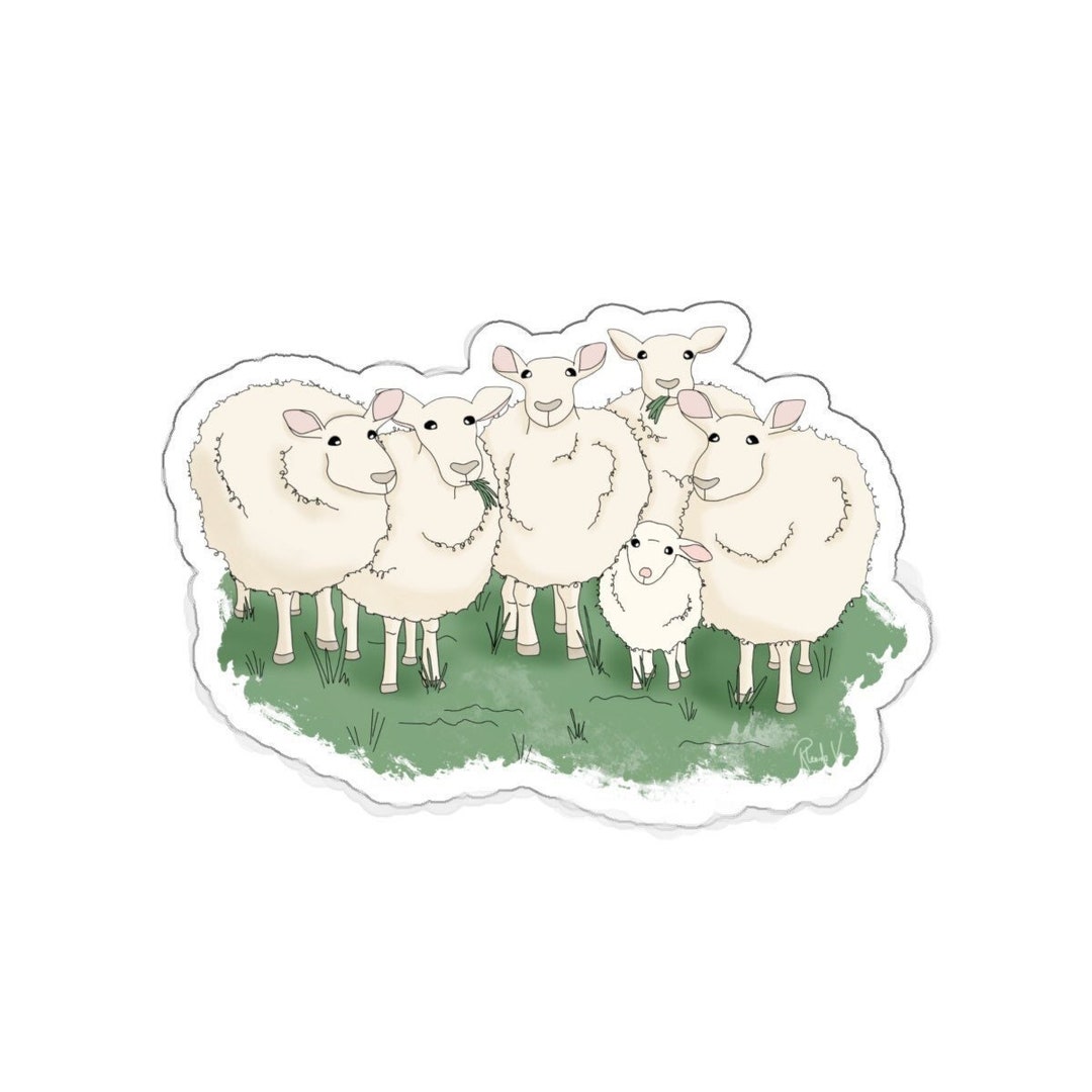 Sheep Decal, Vinyl Sheep Sticker, Laptop Sticker, Water Bottle Sticker ...